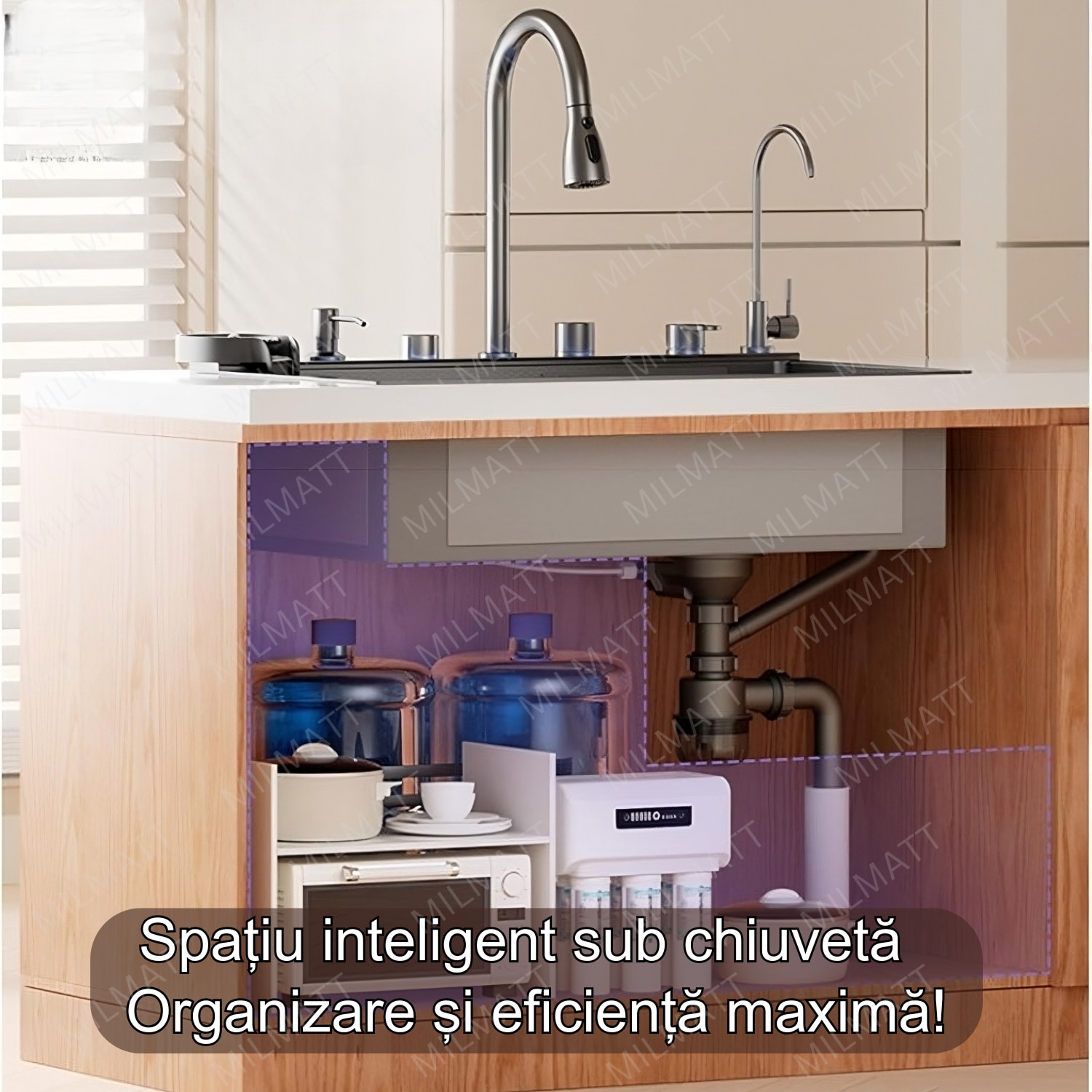 Set chiuveta bucatarie, Milmatt, multifunctionala, cu afisaj led ...