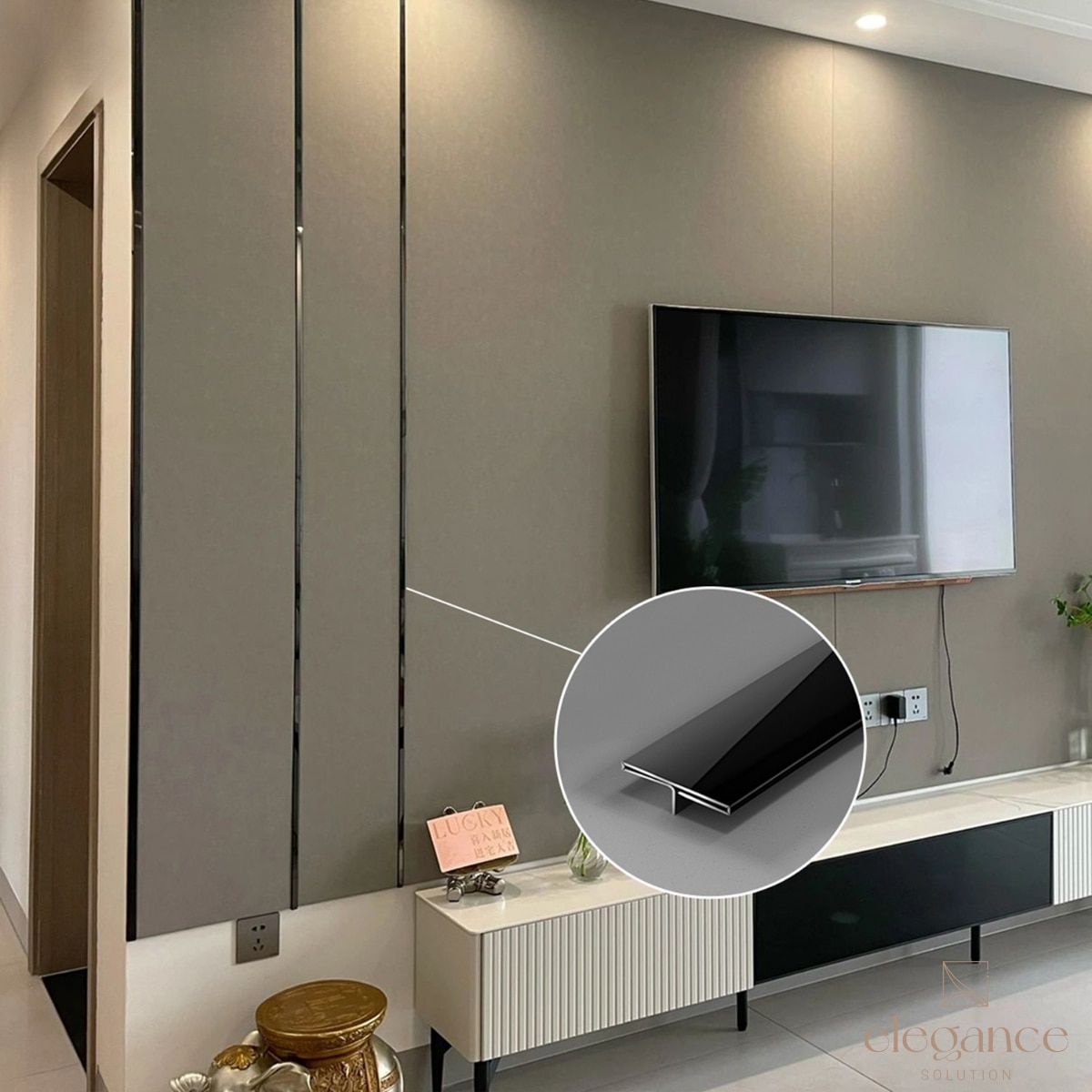 Profil trecere T, 25 mm negru, lungime 2, 70 m, din otel inox 304 ...