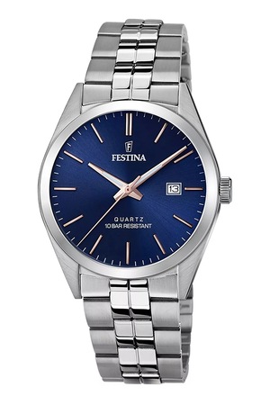 Festina, Ceas quartz din otel inoxidabil, Argintiu - eMAG.ro