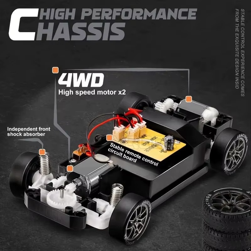 Masina cu Telecomanda 1:24, 2.4GHz, 20 km/h, Tractiune Integrala, 2 ...