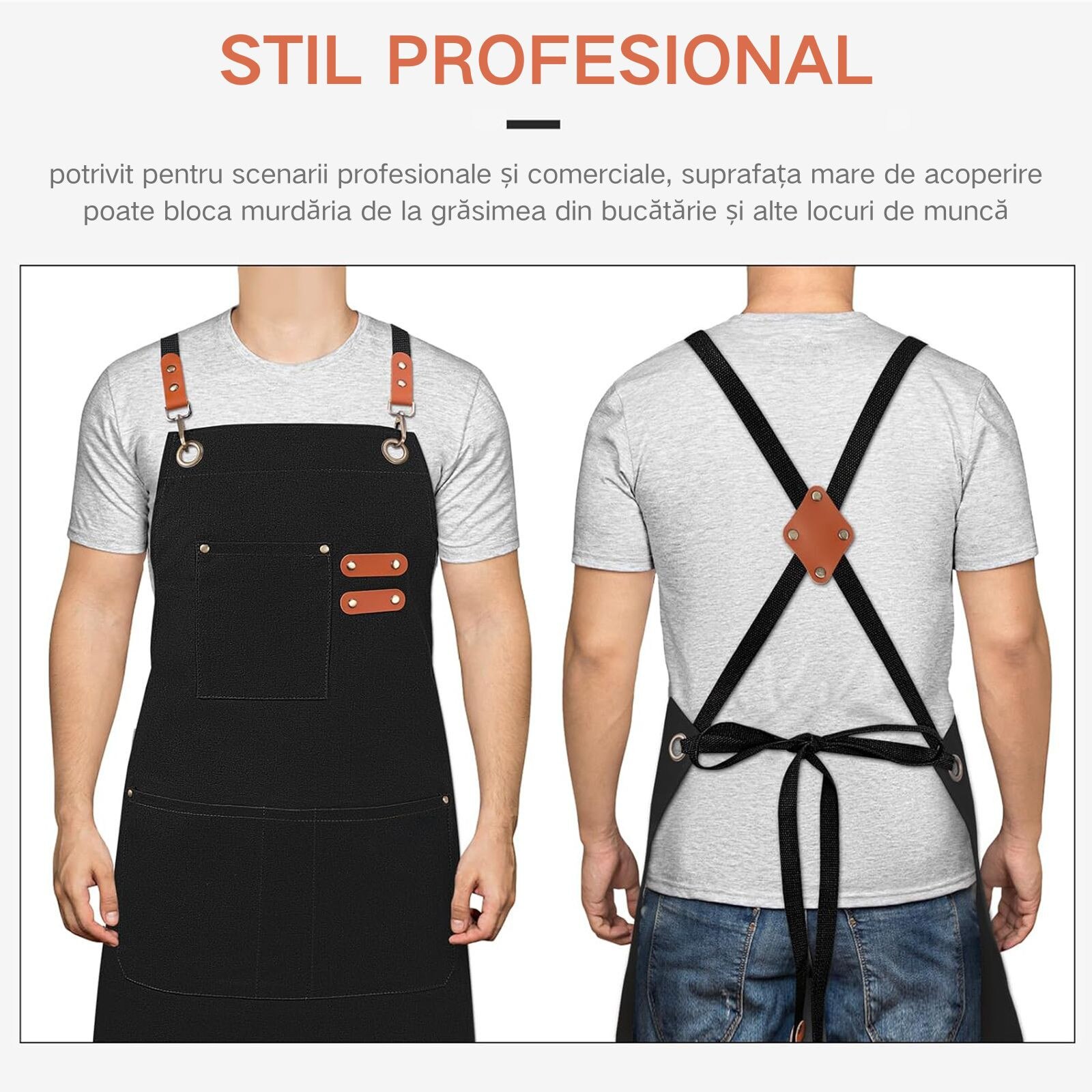 Sort de bucatar, Hokitpro, buzunare mari, panza de bumbac cu spate ...