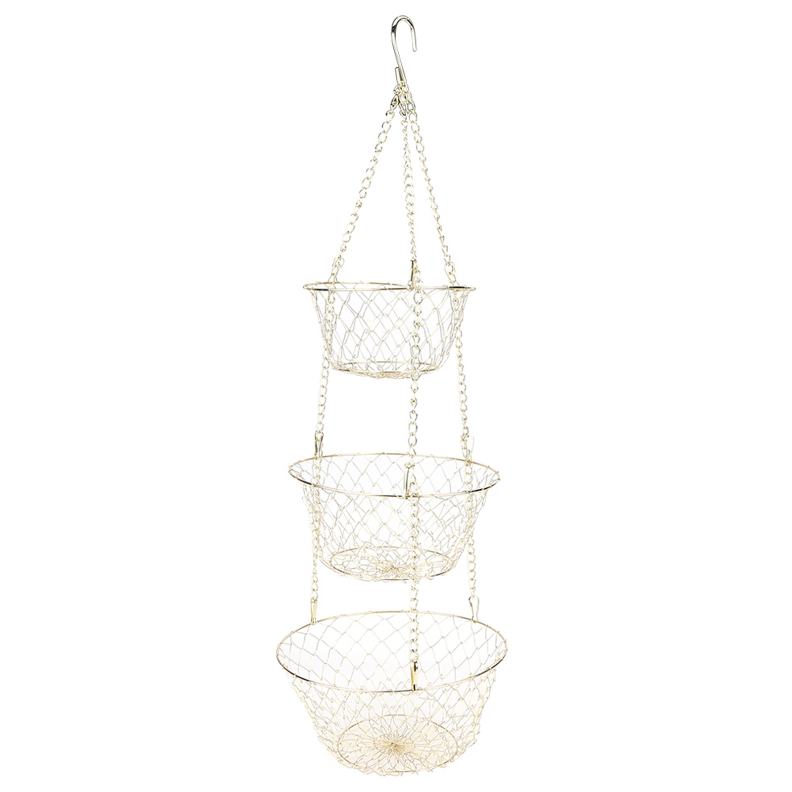 Cosuri suspendate pentru fructe, set 3 bucati, aurii, 80cm x 28cm x ...