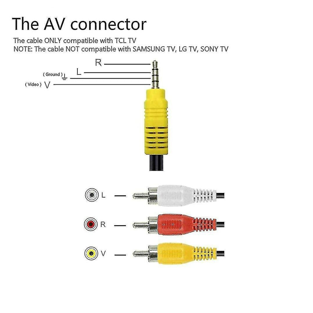 3.5mm-es AV videó adapter, jelkábel, 23cm, TCL TV-hez, 3 RCA - eMAG.hu