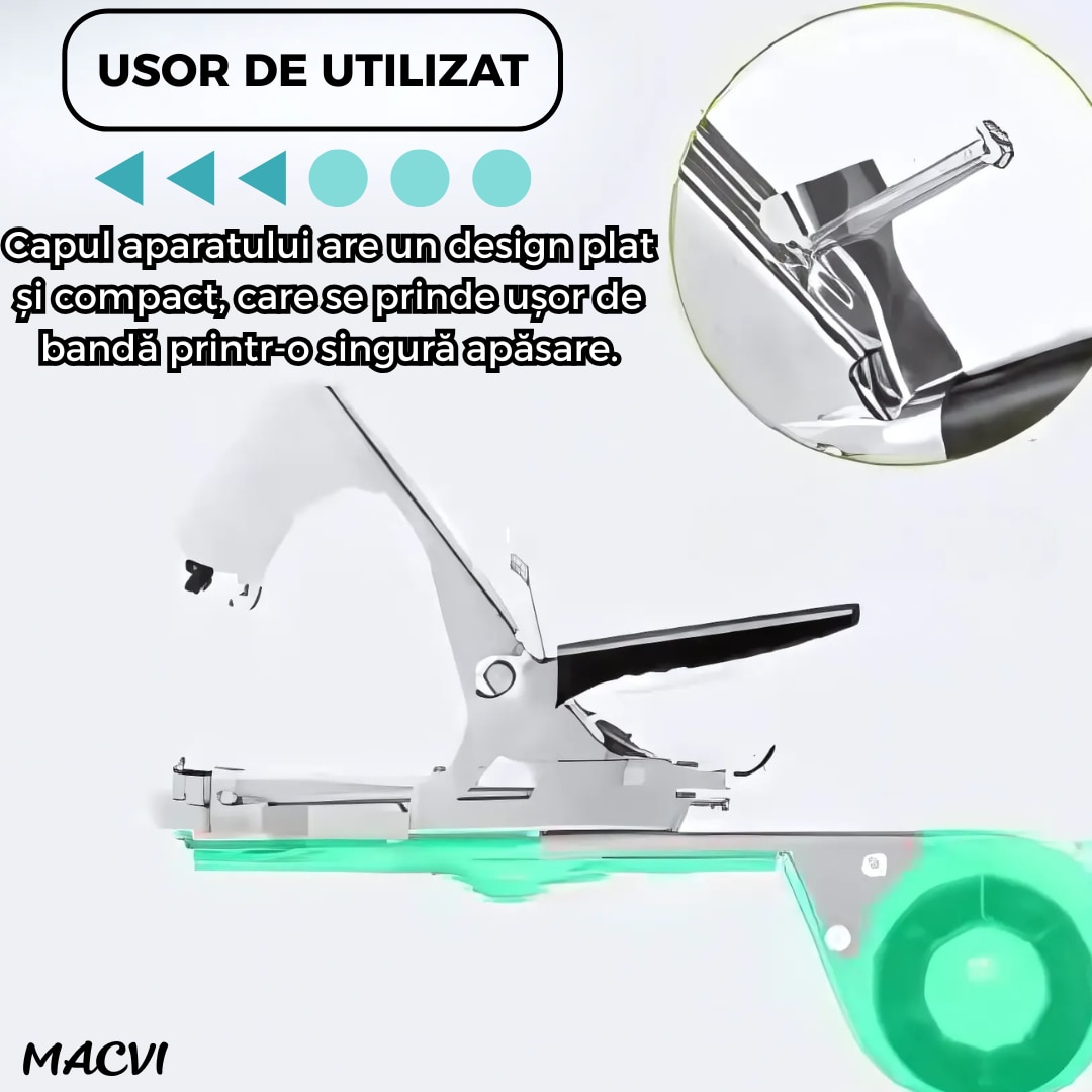 Aparat pentru legarea plantelor Macvi® cu 10.000 capse si 20 role de ...