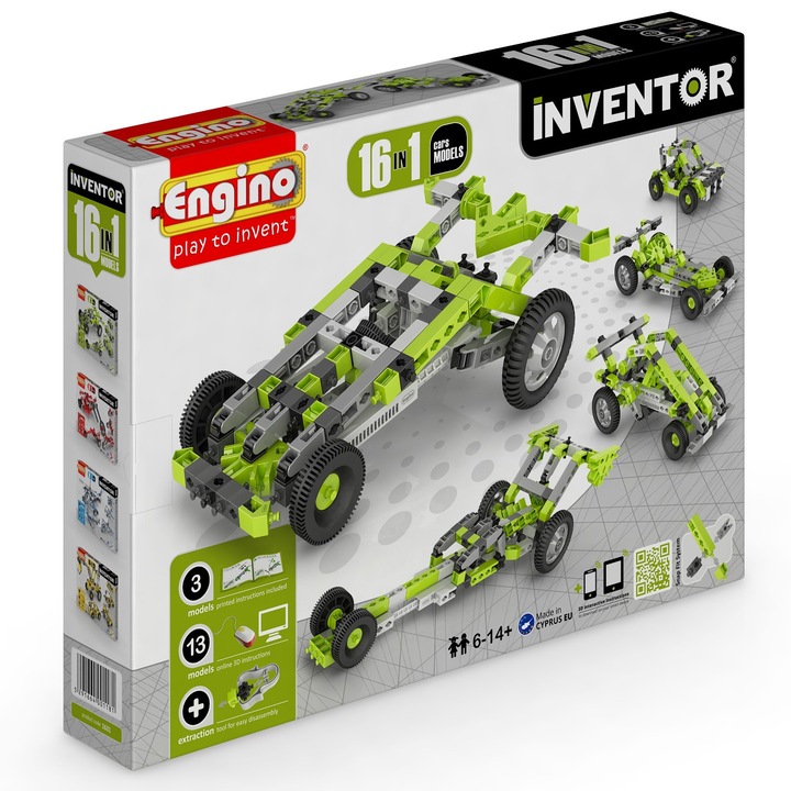 Joc de constructie creativ, ENGINO Inventor 16 modele Masini - eMAG.ro