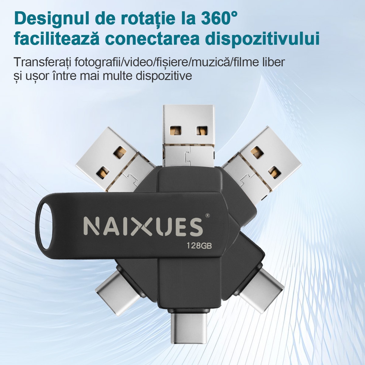 Stick Memorie USB 3.0, NAIXUES®, 128GB, High Speed, Backup fisiere ...