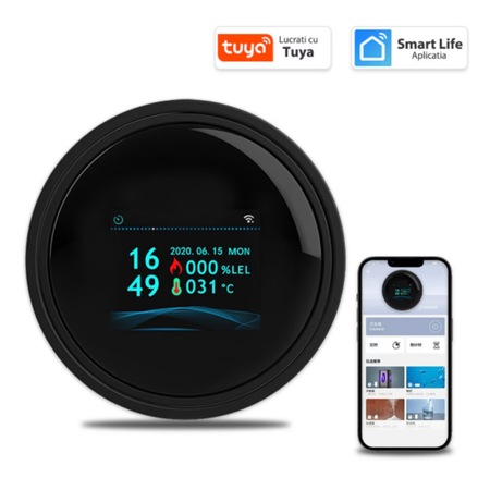 Senzor detector de gaz fara fir, Simply Joy, Smart, Wireless, Pentru ...