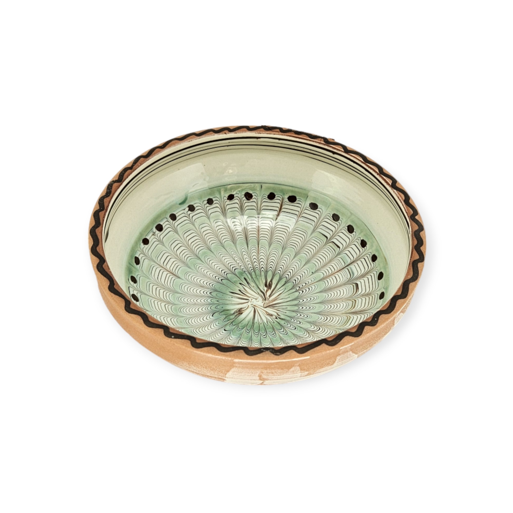 Strachina Traditionala CERAMICA DE HOREZU 1619 model Coada de Paun ...