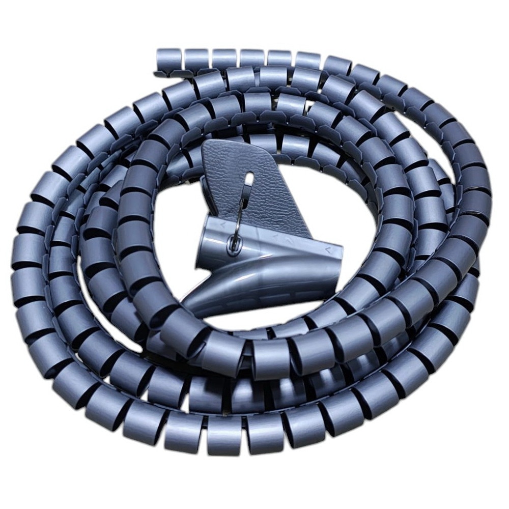 Organizator cabluri spiralat, Ø20mm x 2m, gri, protectie birou - eMAG.ro