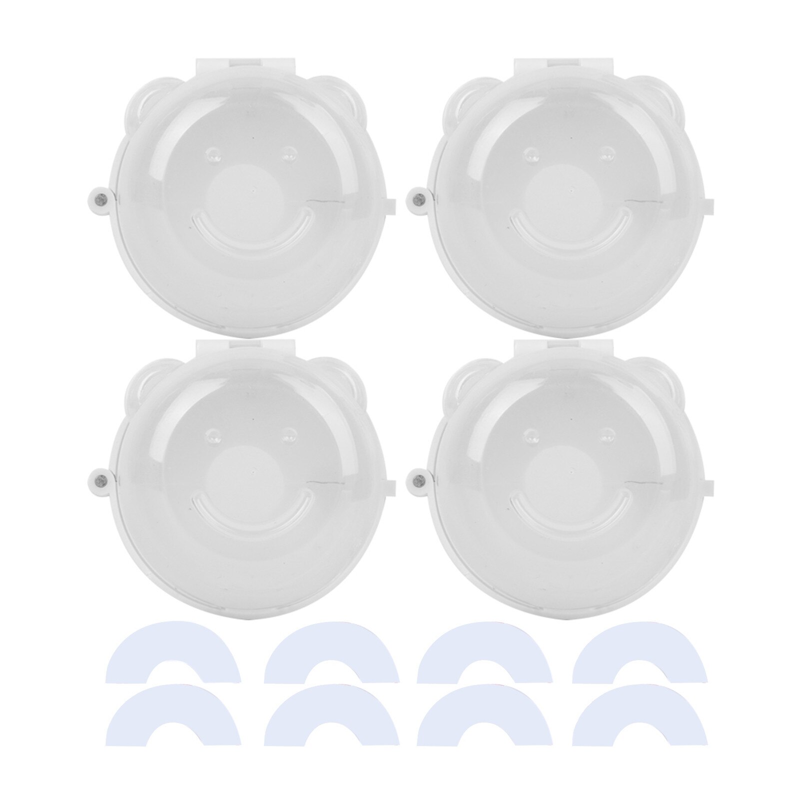 Set 4 capace protectie butoane aragaz, transparent, rezistent la ...