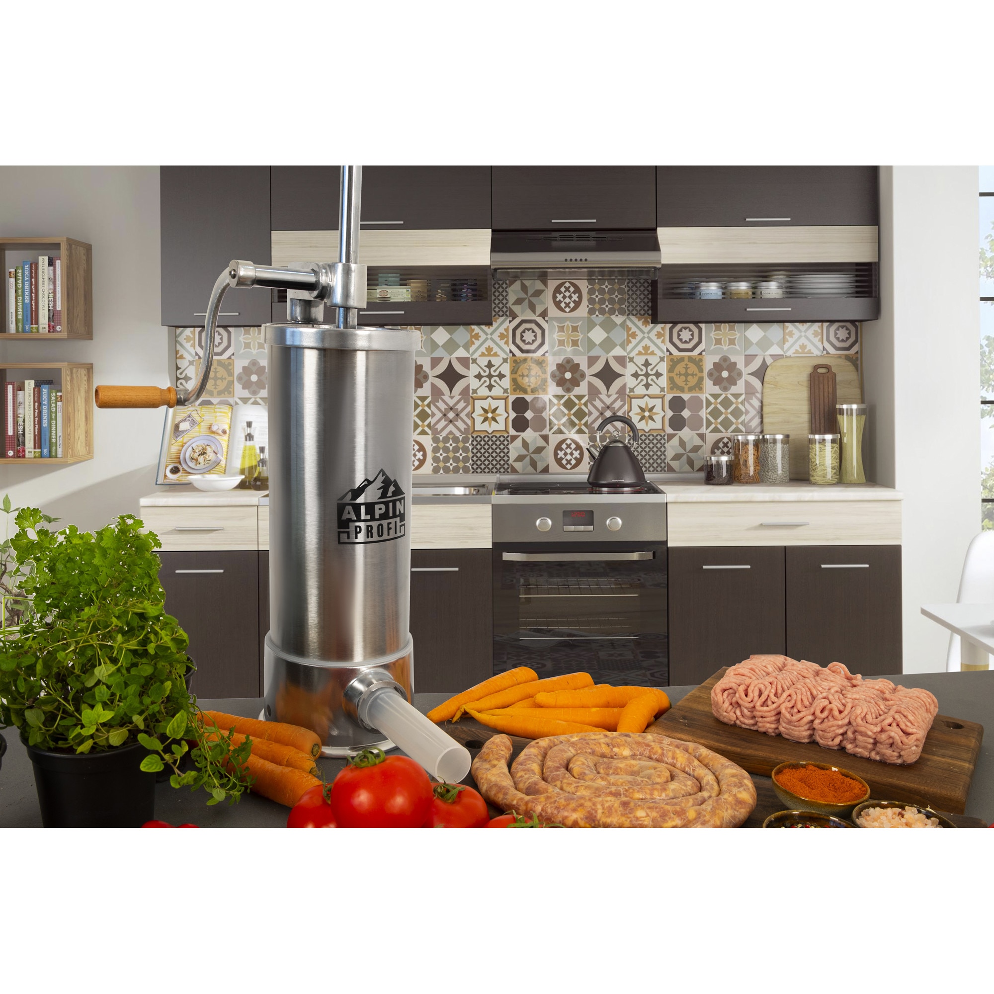 Aparat Umplut Carnati 6Kg INOX Vertical+ 6 Palnii Incluse, Alpin Profi ...