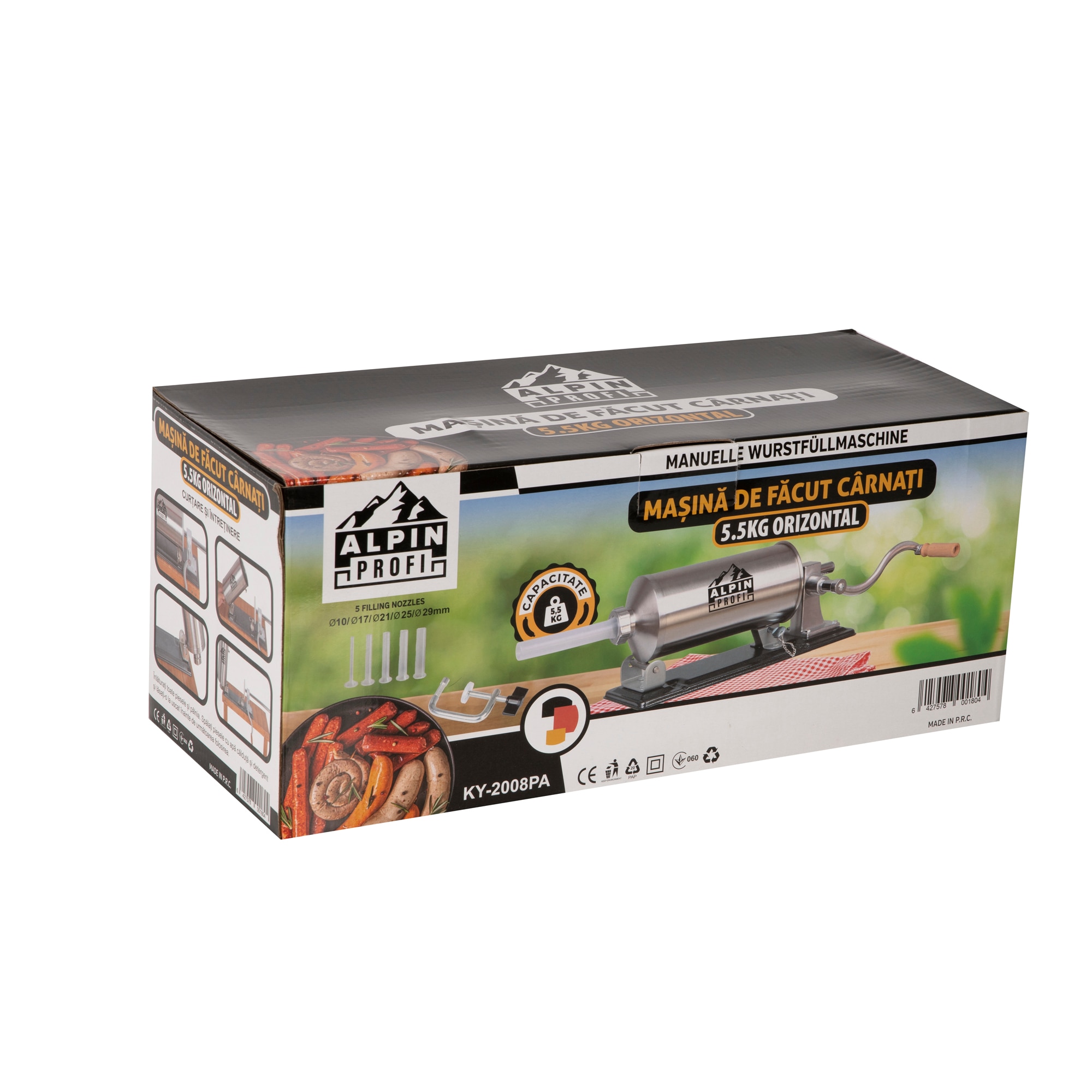Aparat Umplut Carnati 5Kg INOX, 5 Palnii, Manusi Iarna Incluse, Alpin ...