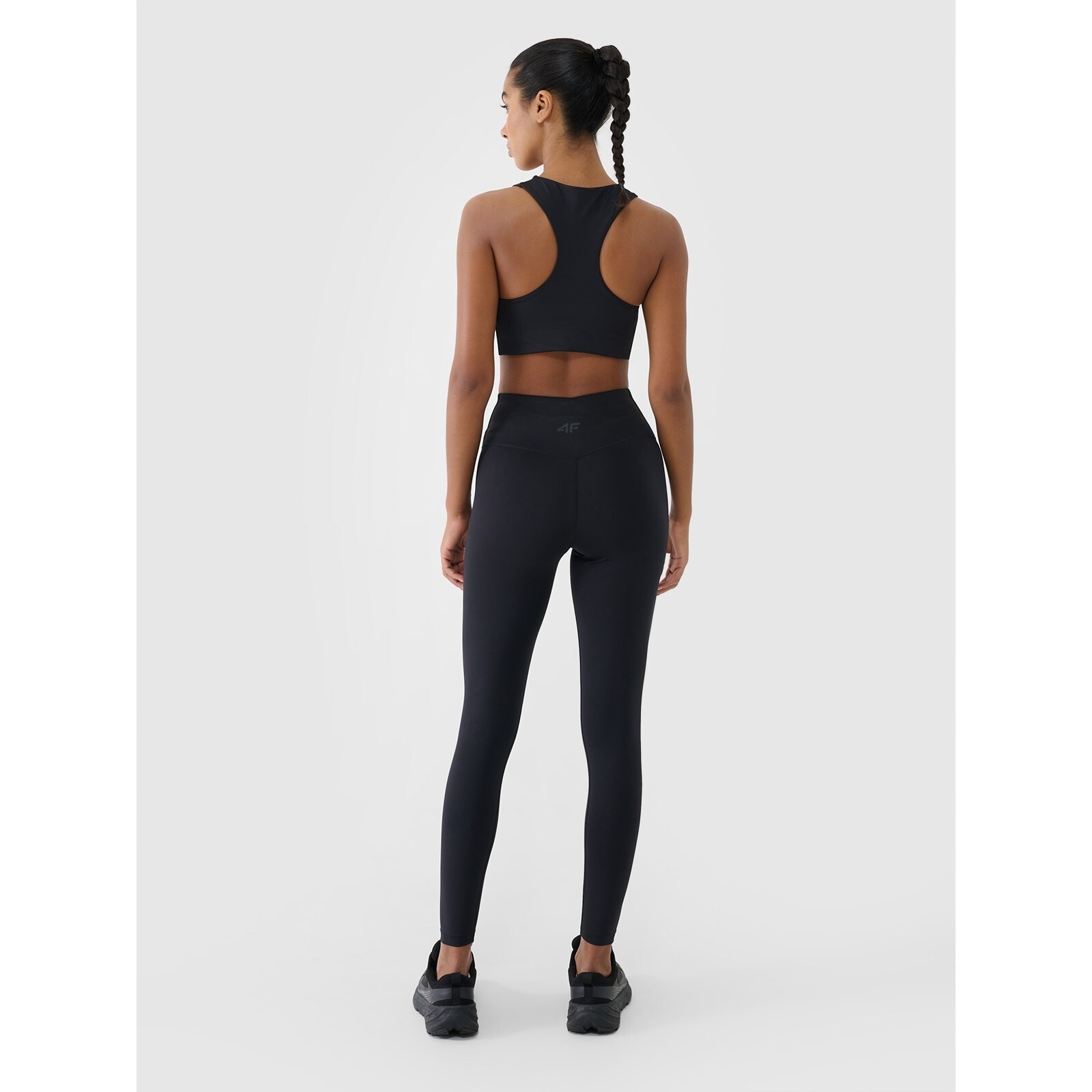 Bustiera Sport 4F Femei Negru Interlock XS-XL Suport Usor Uscare Rapida ...