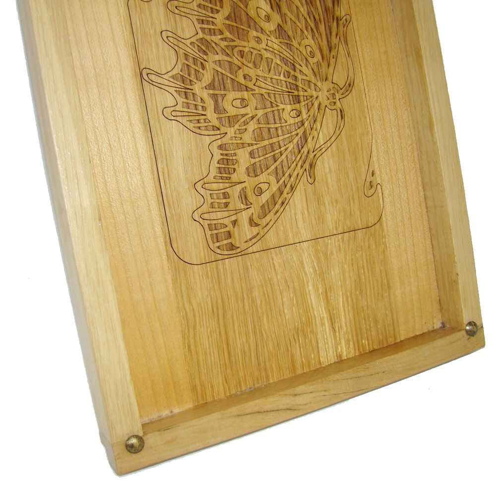 Tava de lemn gravata - FLUTURE (42x25 cm) - eMAG.ro