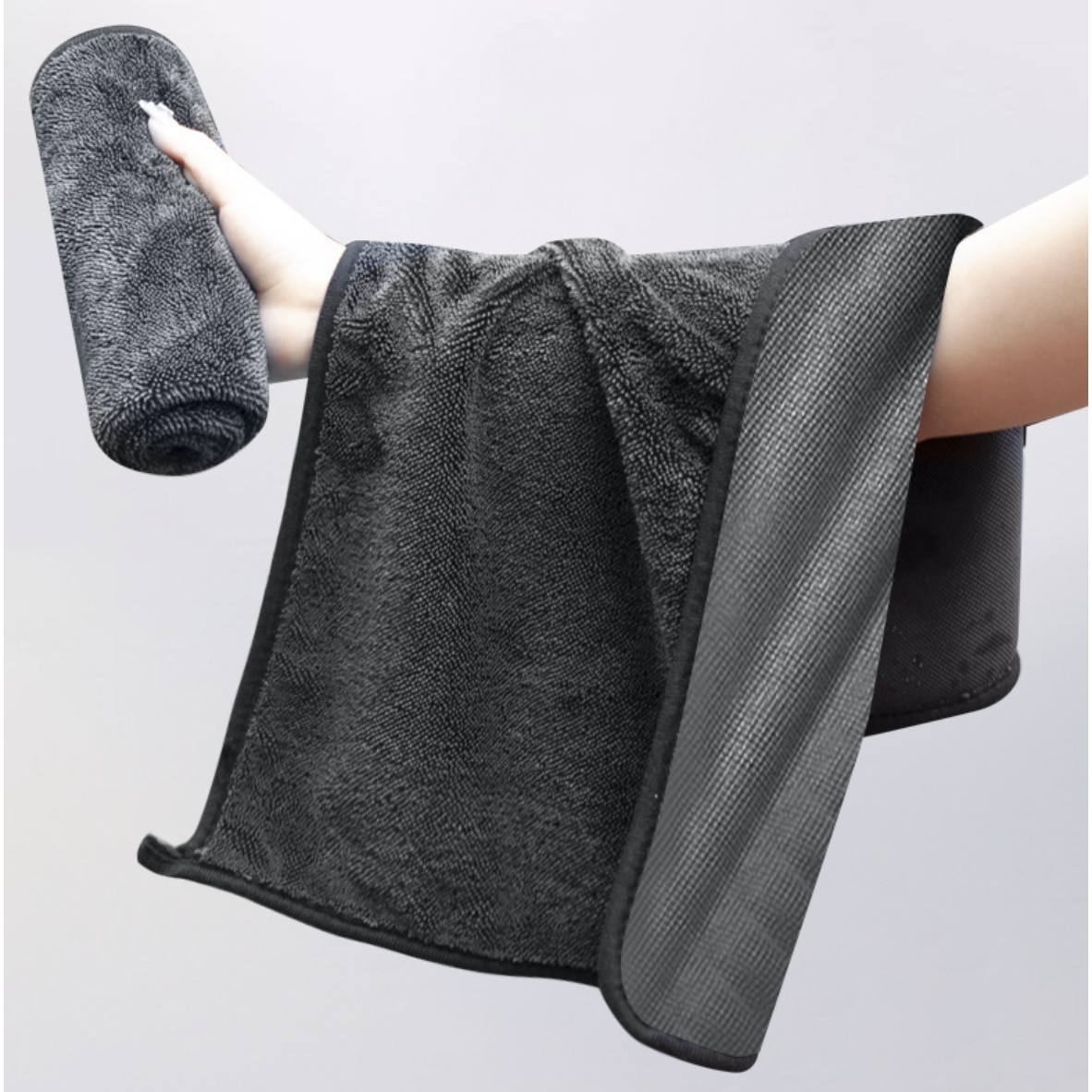 Prosop auto din microfibra, 60x90cm, super absorbant, negru - eMAG.ro