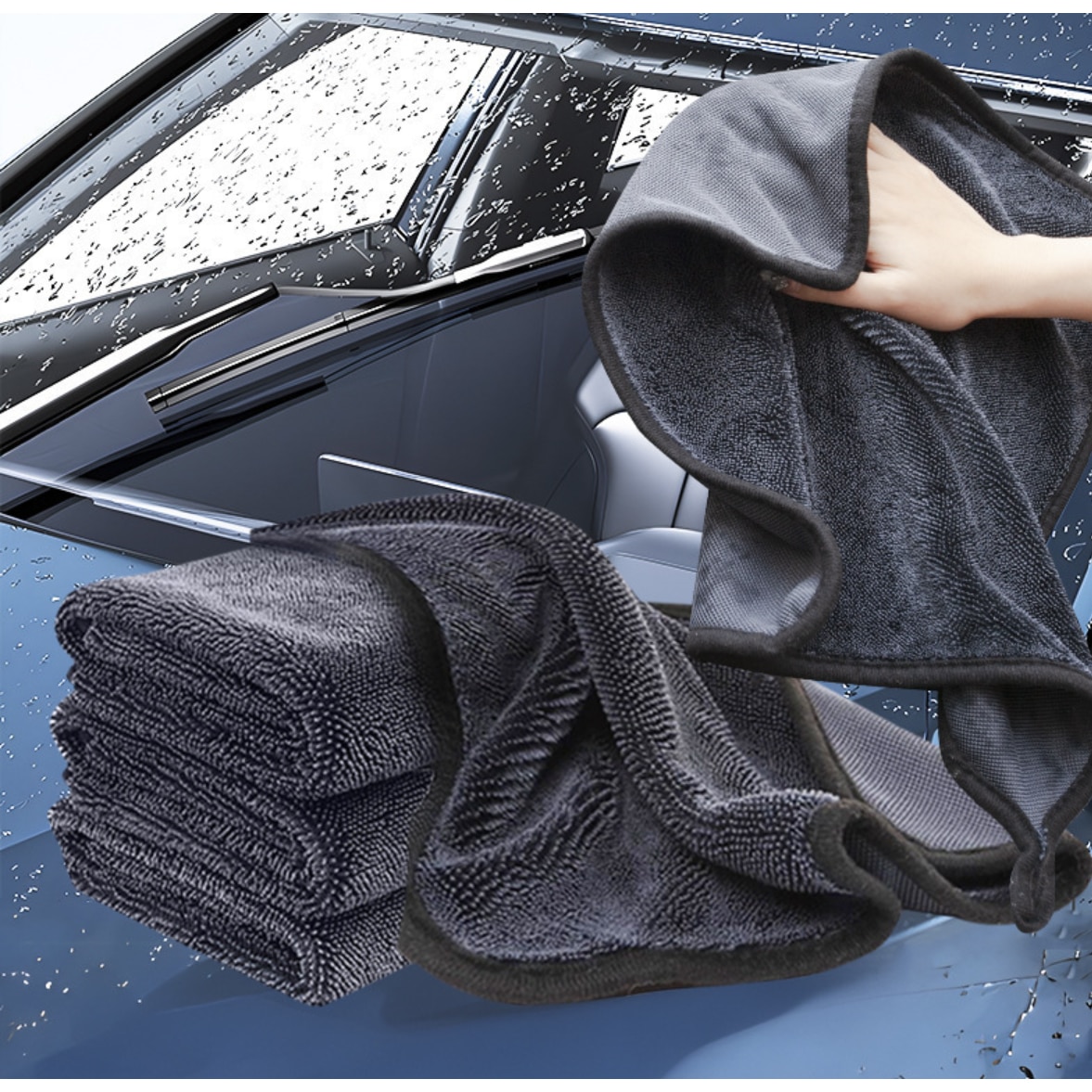 Prosop auto din microfibra, 60x90cm, super absorbant, negru - eMAG.ro