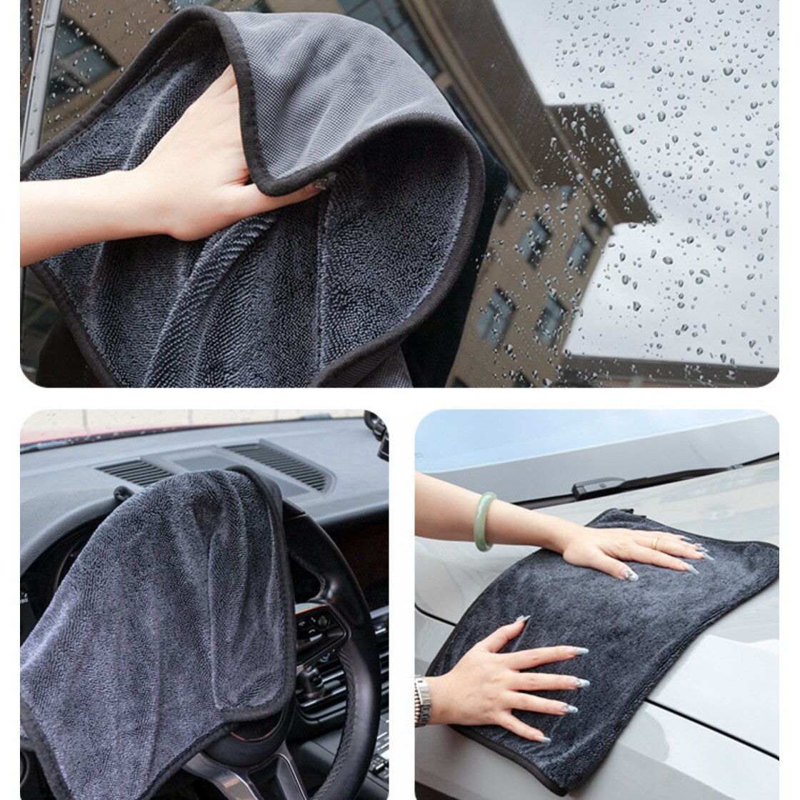 Prosop auto din microfibra, 60x90cm, super absorbant, negru - eMAG.ro