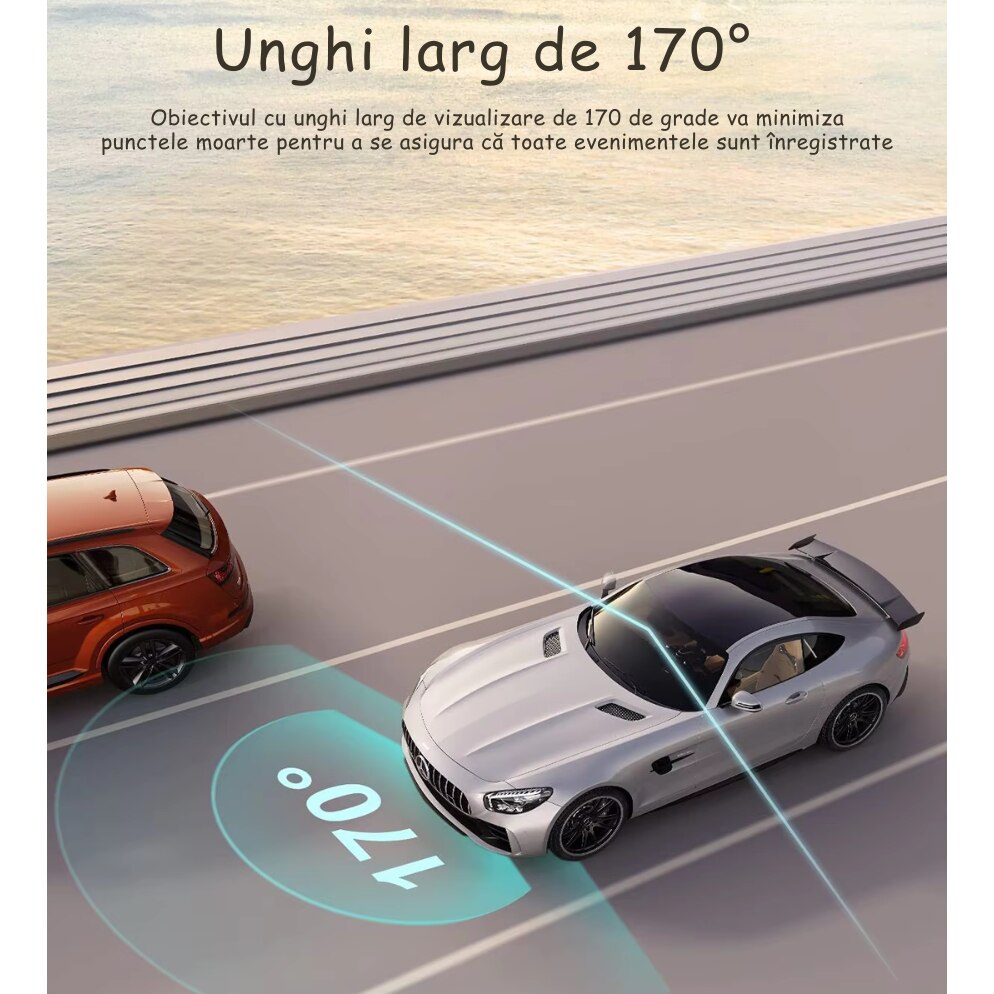 Camera Auto DVR FULL HD 4K 2160P Duala Fata Spate, Card de Memorie SD ...