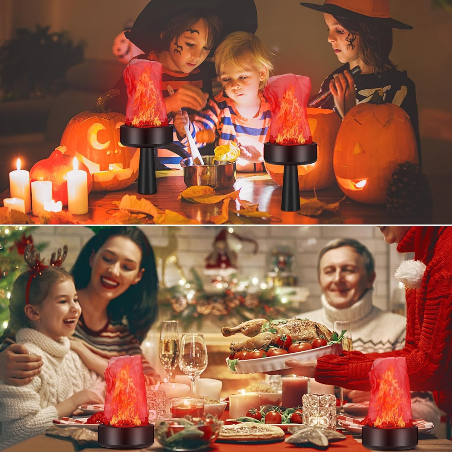 Lampa decorativa cu efect de flacara, portabila, reincarcabila prin USB ...