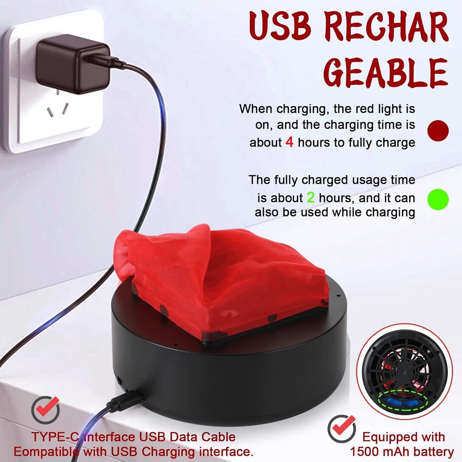 Lampa decorativa cu efect de flacara, portabila, reincarcabila prin USB ...