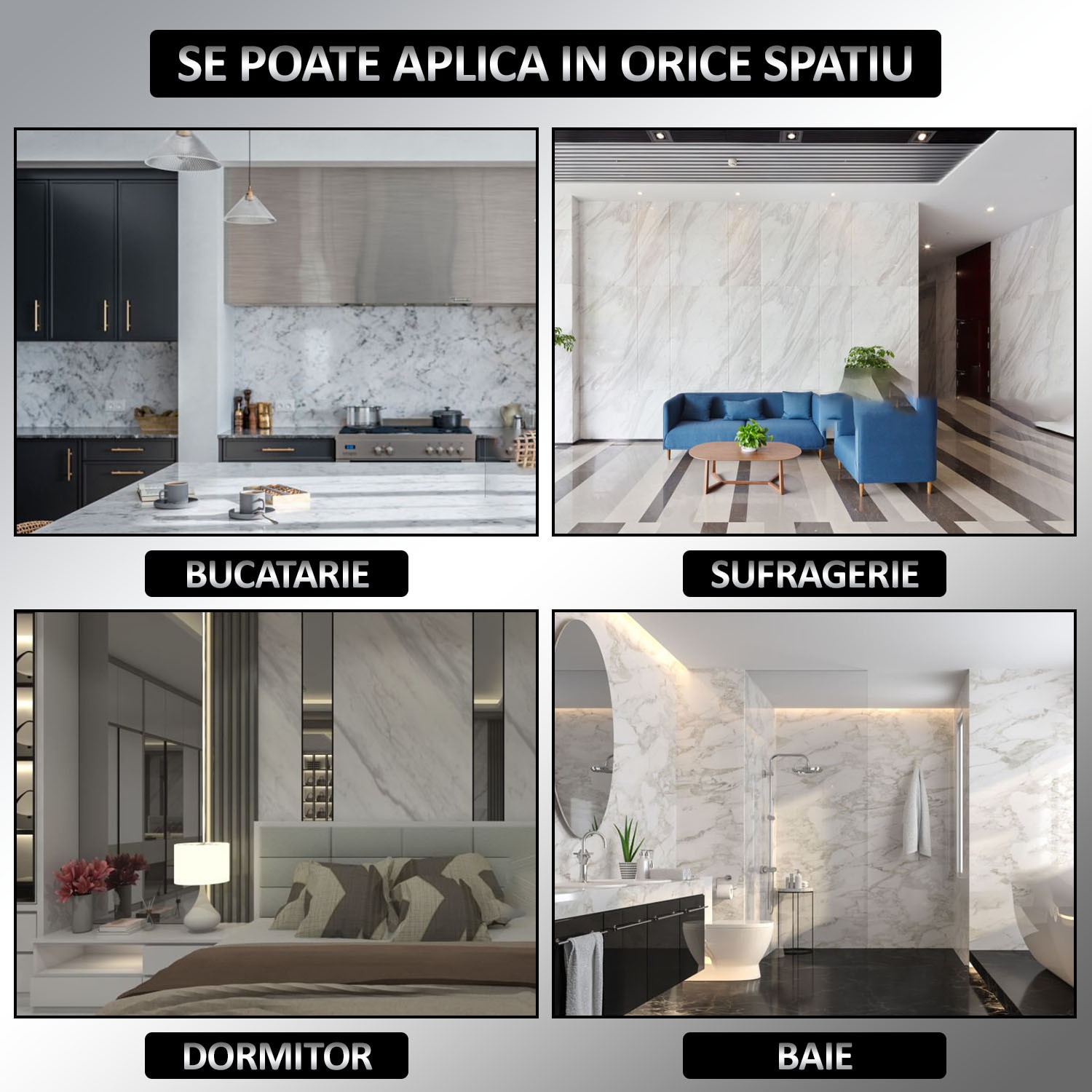 Set 24 x placi din PVC autoadezive pentru podea/perete NEXTLY ...