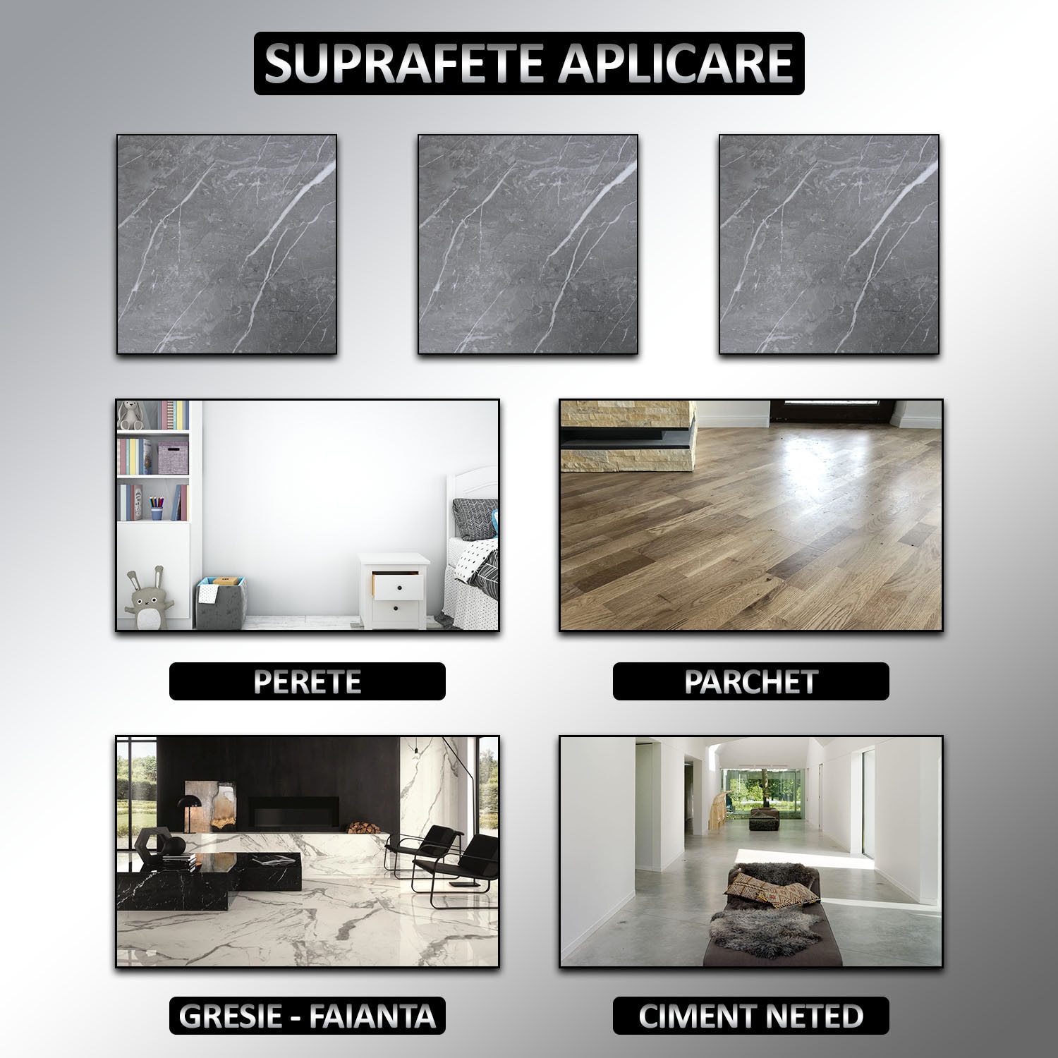 Set 24 x placi din PVC autoadezive pentru podea/perete NEXTLY ...