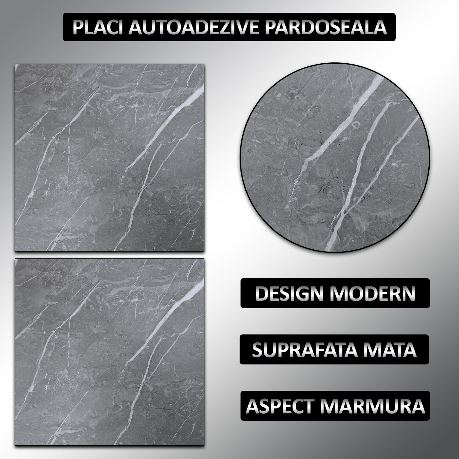 Set 24 x placi din PVC autoadezive pentru podea/perete NEXTLY ...