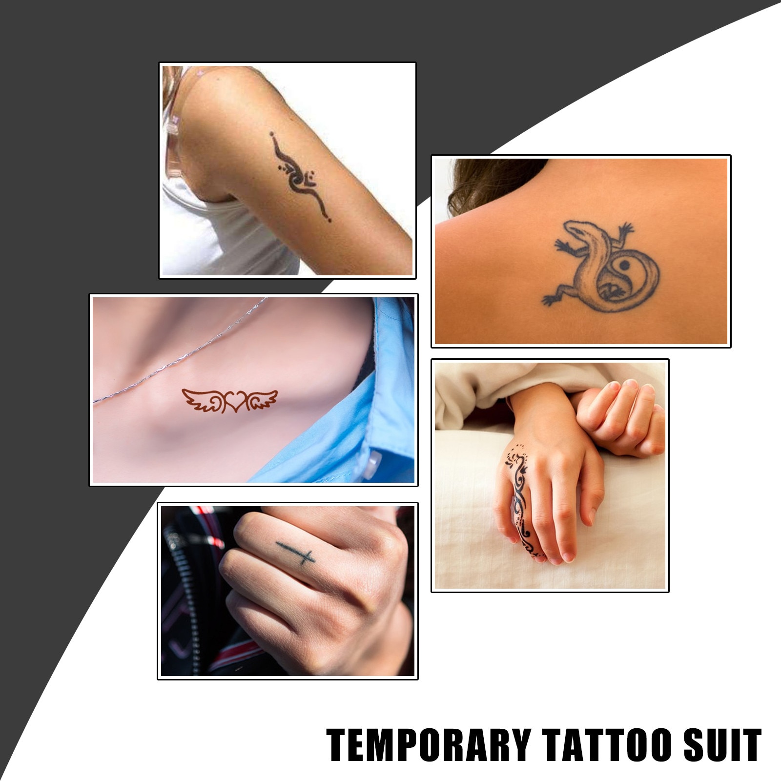 Set tatuaje temporare, solutie tatuaj Juice, model cu pattern gol ...