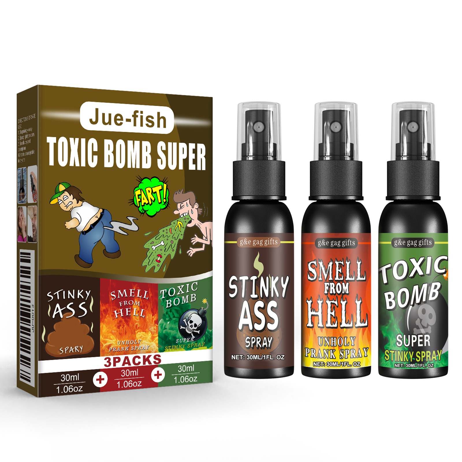 Set 3 spray-uri haioase, Jue-Fish, miros urat - eMAG.ro
