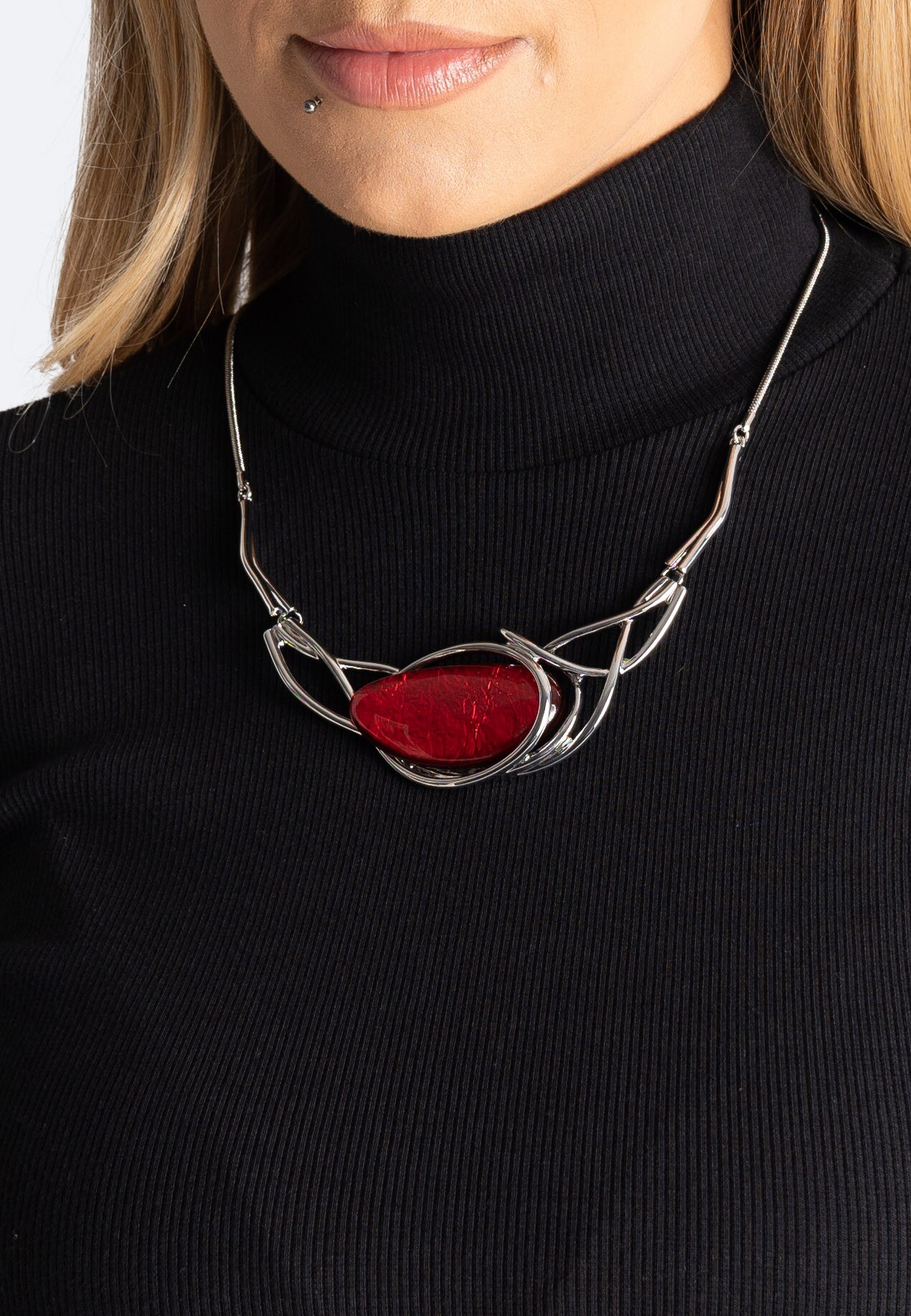 Colier cu piatra rosie FN99803A - eMAG.ro