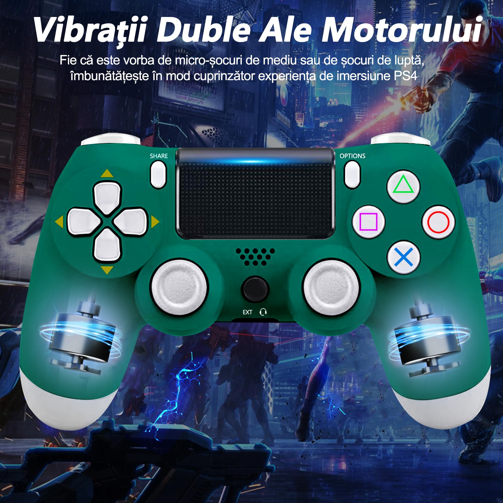 Controler Gamepad Wireless, NAIXUES®, Compatibil PS4/PRO/Slim, joystick ...