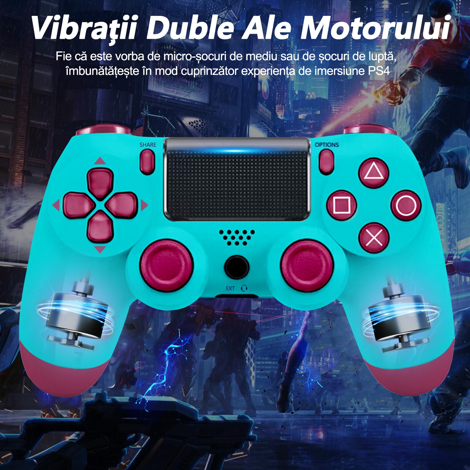 Controler Gamepad Wireless, NAIXUES®, Compatibil PS4/PRO/Slim, joystick ...