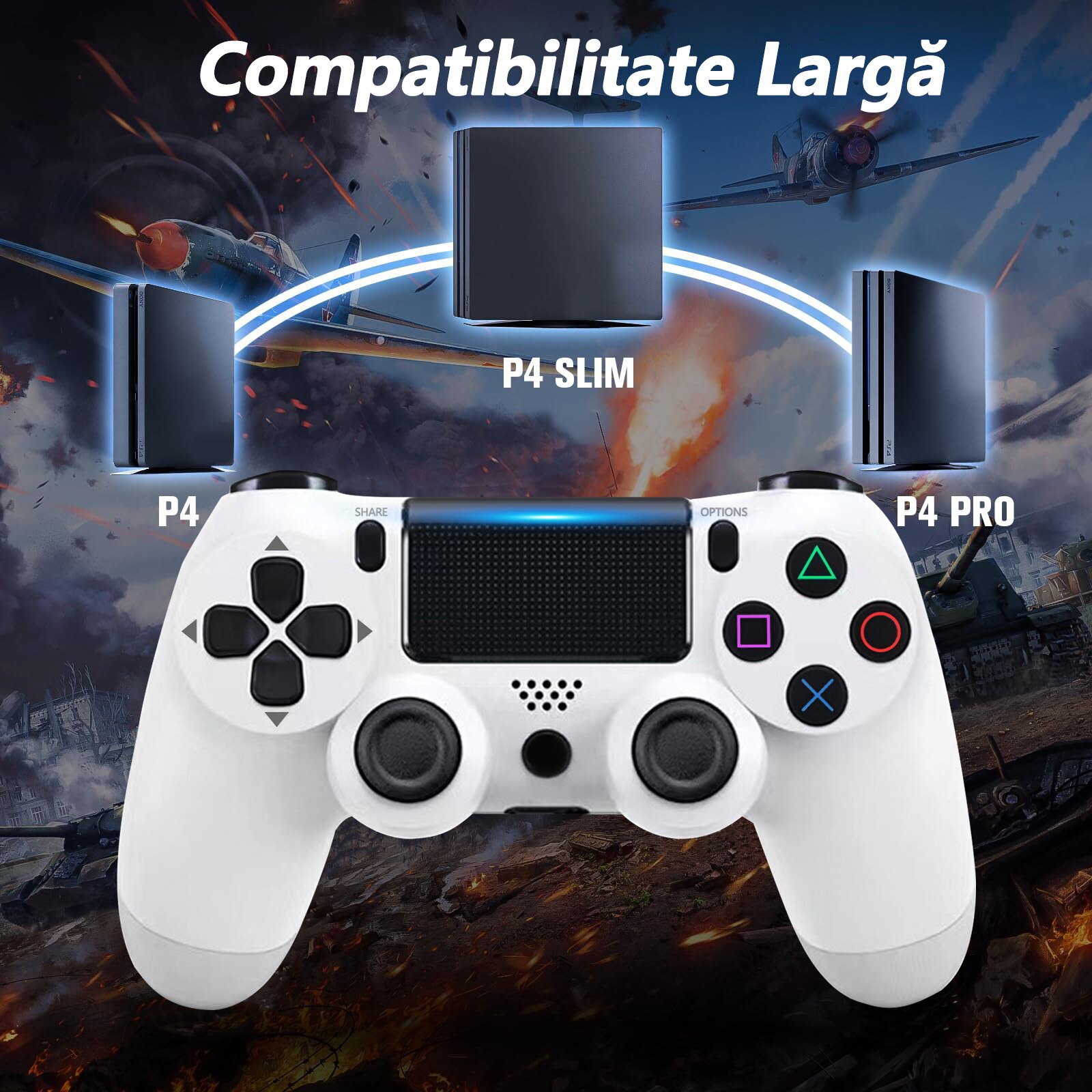 Controler Gamepad Wireless, NAIXUES®, Compatibil PS4/PRO/Slim, joystick ...