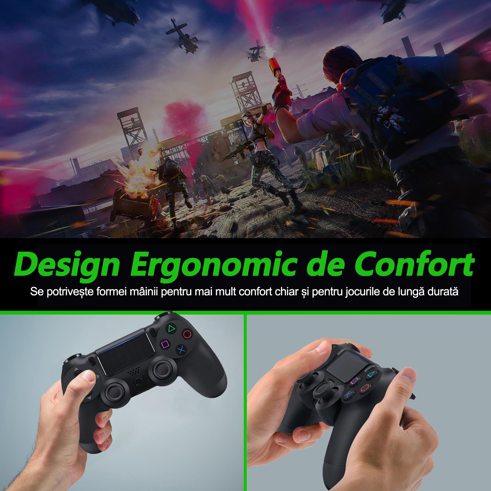 Controler Gamepad Wireless, NAIXUES®, Compatibil PS4/PRO/Slim, joystick ...
