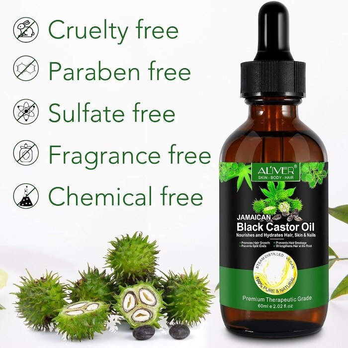 Ulei de Ricin Negru Jamaican 100% Organic - 60ml Presare la Rece pentru ...