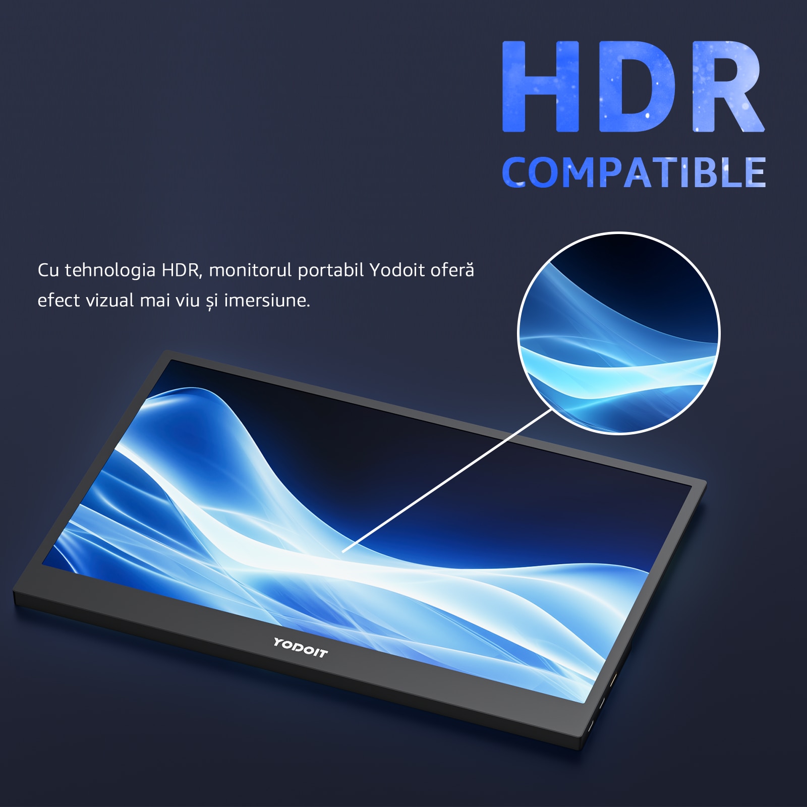 Monitor Portabil, Tehnologia HDR, FULL HD, 15.6 Inci, IPS Display ...