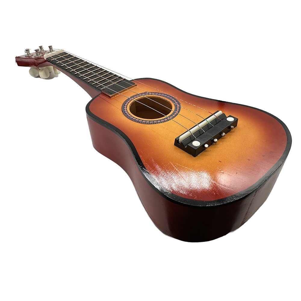 Chitara de Jucarie din Lemn natural, Ukulele, cu patru corzi, Sunete ...