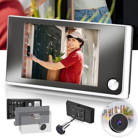 EXCITAT® Monitor LCD wireless 3.5 inch – Vizor inteligent cu camera 120 ...