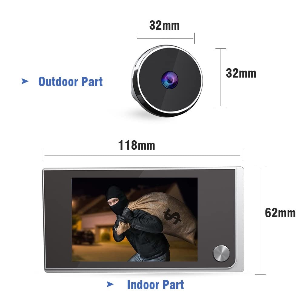 EXCITAT® Monitor LCD wireless 3.5 inch – Vizor inteligent cu camera 120 ...