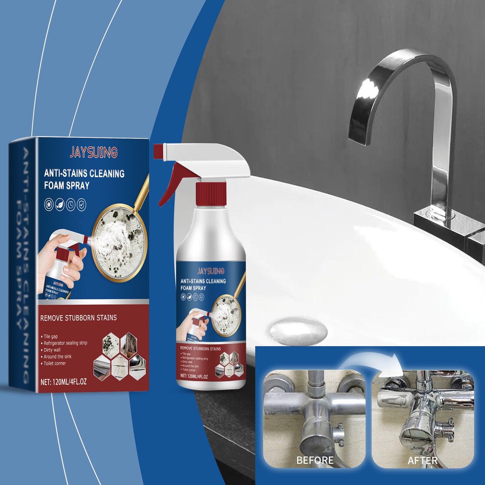 Spray de curatare spuma pentru baie, indepartare pete, 500ml ...