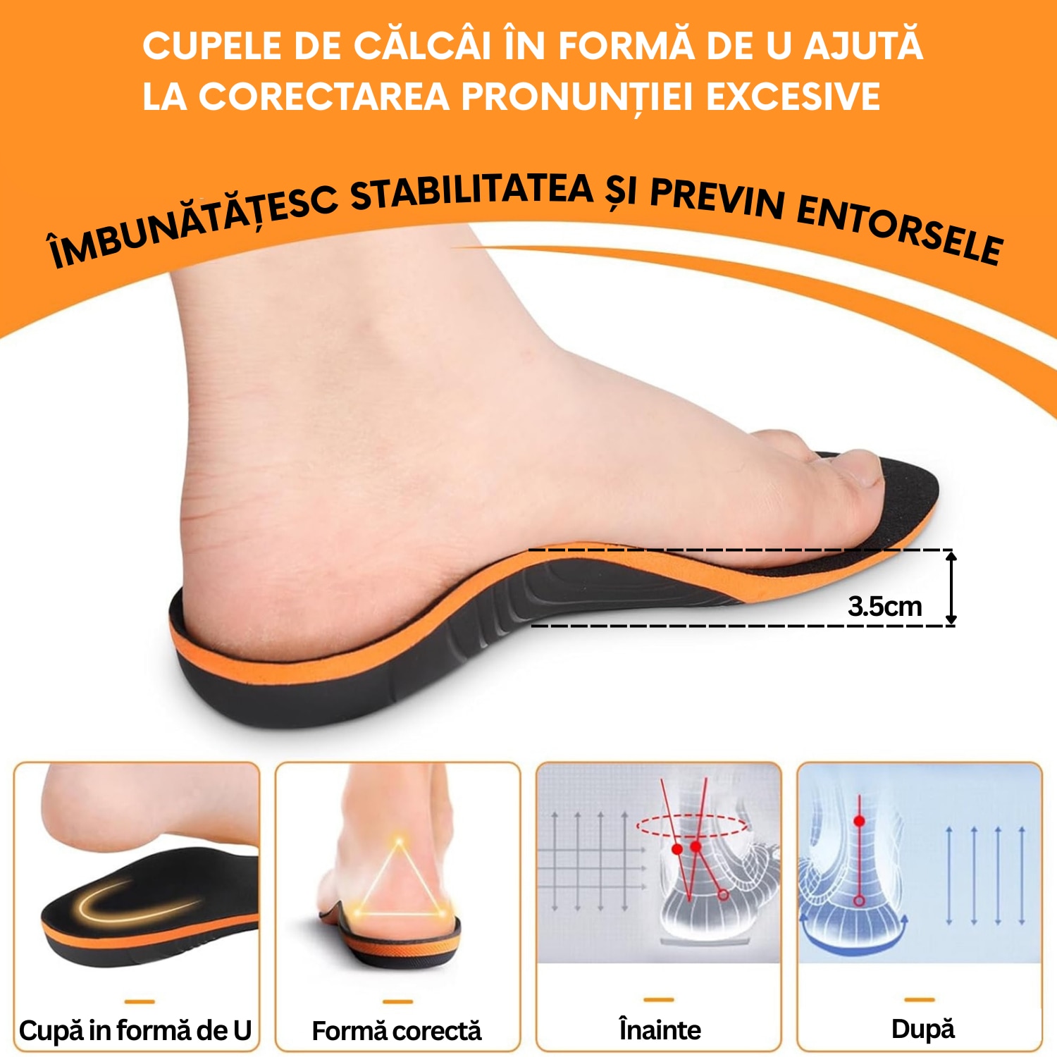 Set 2 Branturi Ortopedice Jaxio™, Tehnologie Poron®, Platfus, Plantara ...