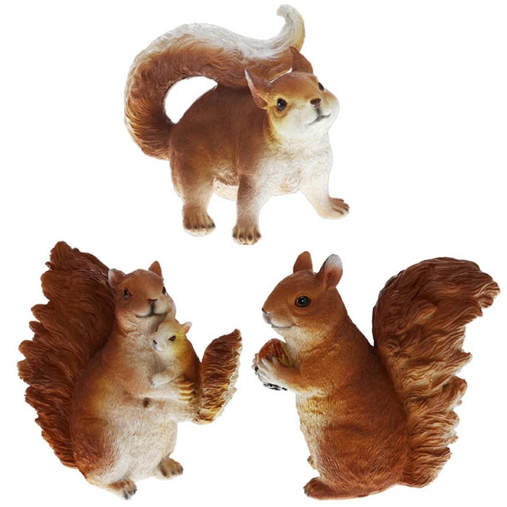 Set De Figurine Decorative, Maro, 3 Bucati, Veverite, Rezistente La ...