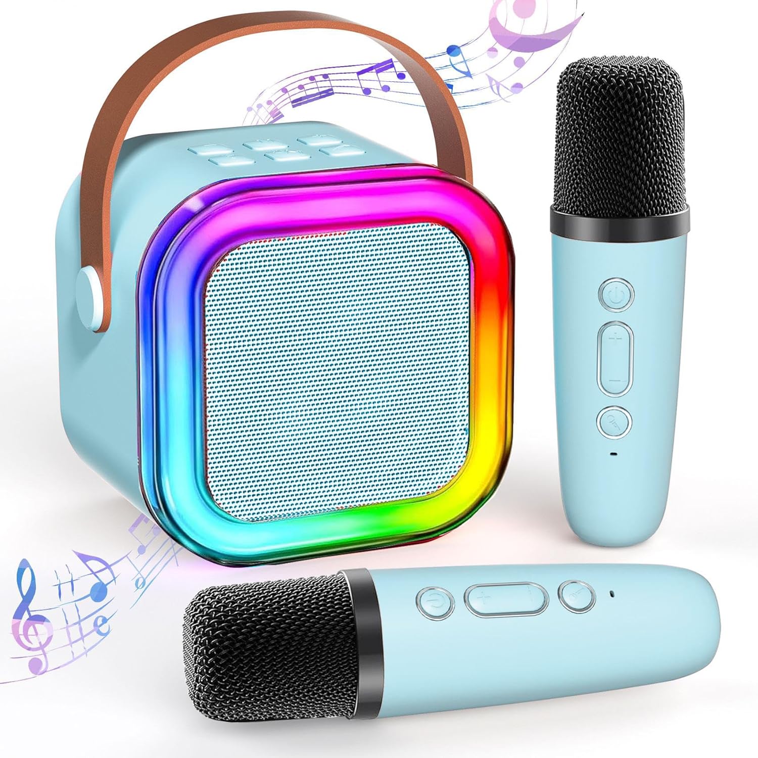 Boxa Portabila Cu Doua Microfoane EMATTERIO™, Set Karaoke Wireless ...