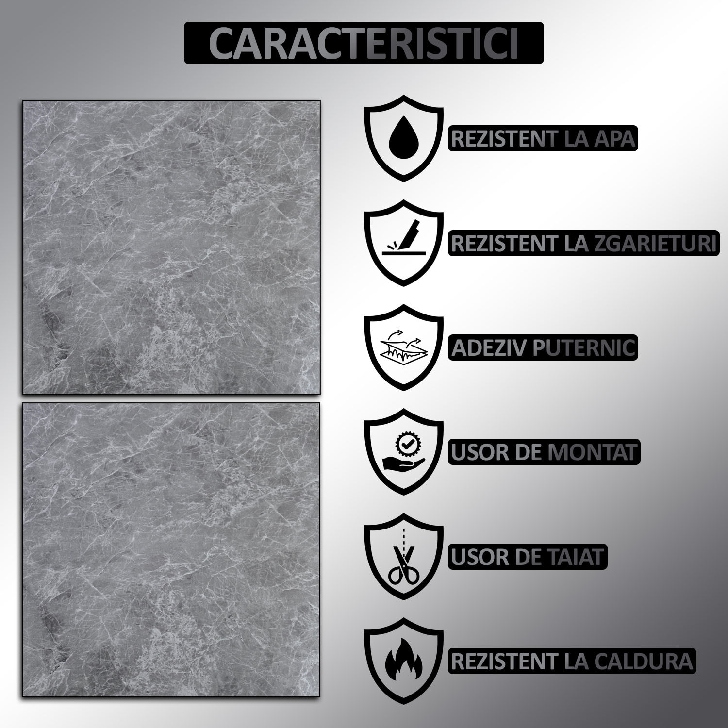 Set 24 x placi din PVC autoadezive pentru podea/perete NEXTLY ...