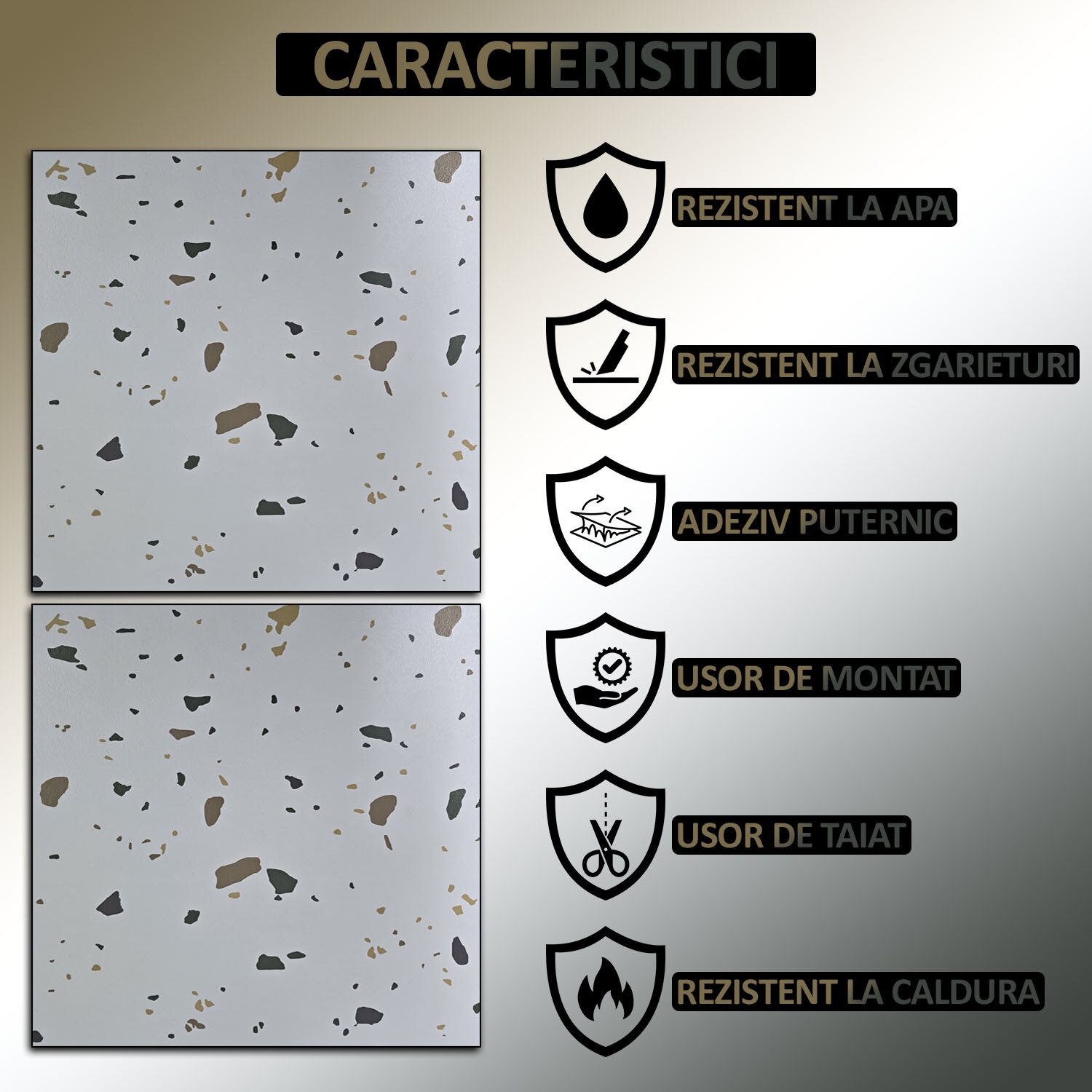 Set 24 x placi din PVC autoadezive pentru podea/perete NEXTLY ...