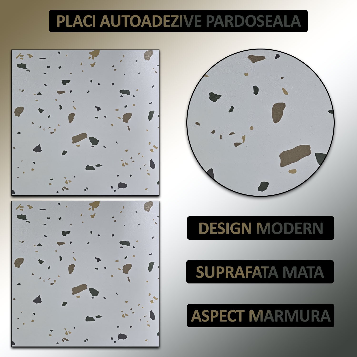 Set 24 x placi din PVC autoadezive pentru podea/perete NEXTLY ...