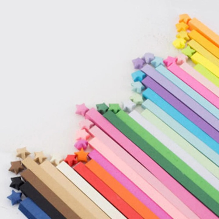 Set de 540 bucati hartie origami pentru stele, multicolor - eMAG.ro
