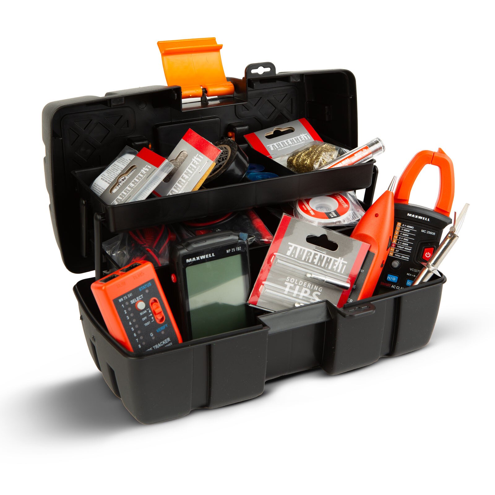 Összecsukható szerszámtáska dupla tálcával - műanyag - 31 x 18 x 14 cm ...