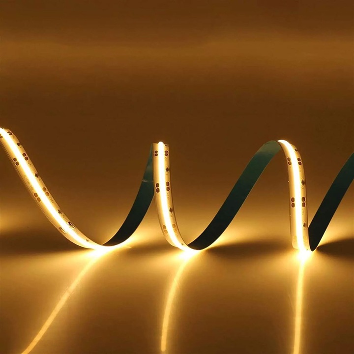 Banda LED COB alb cald 12V 11W/m 320LED-uri/metru 5m/pachet PHENOM ...