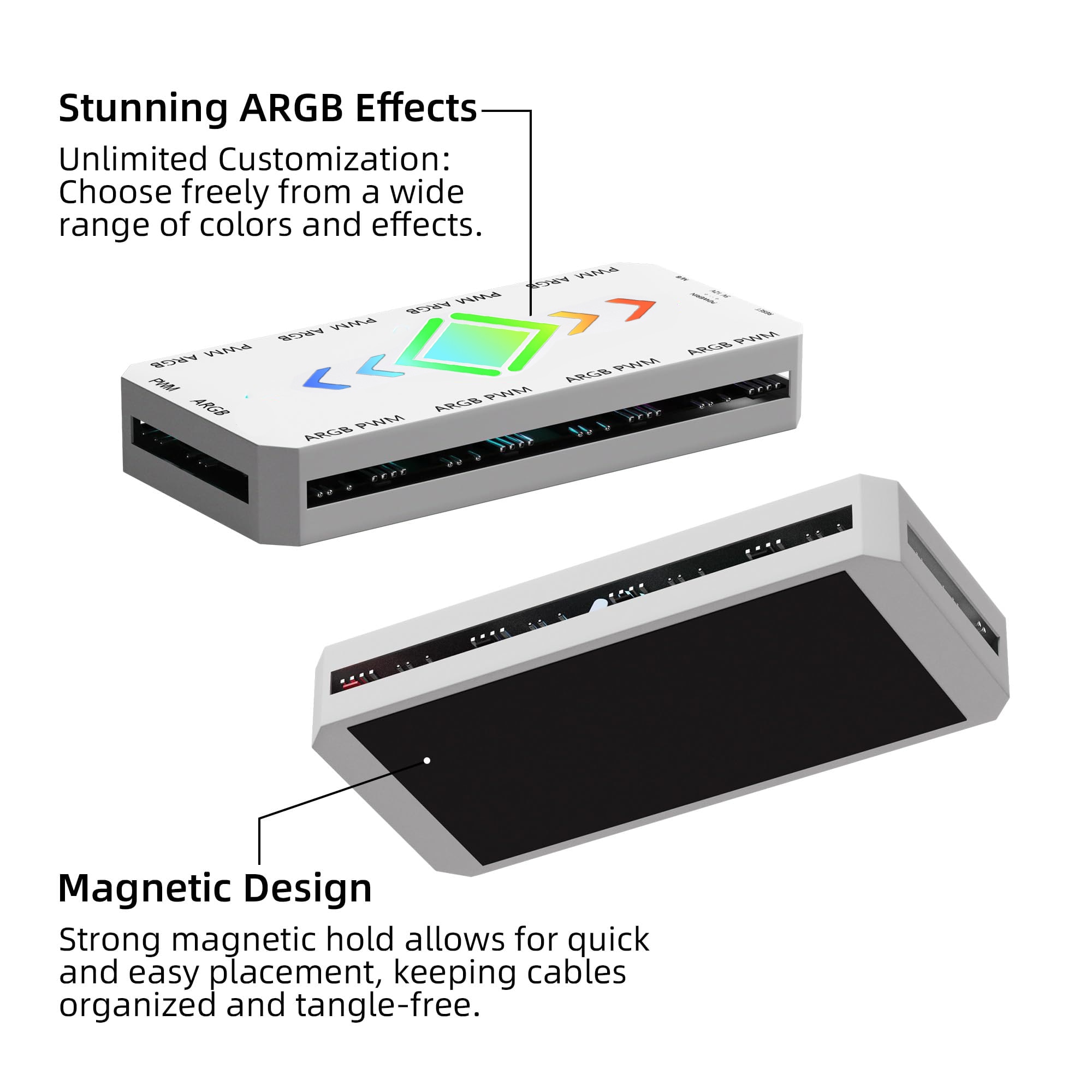 ARGB si PWM HUB 9 PortsFor A-RGB & PWM Case Fan Hub cu controler si ...